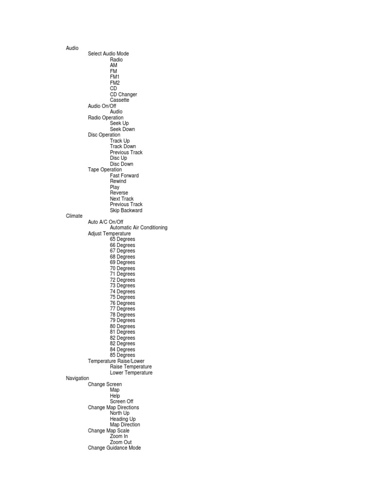 Lexus Voice Commands | PDF | Map | Compact Cassette