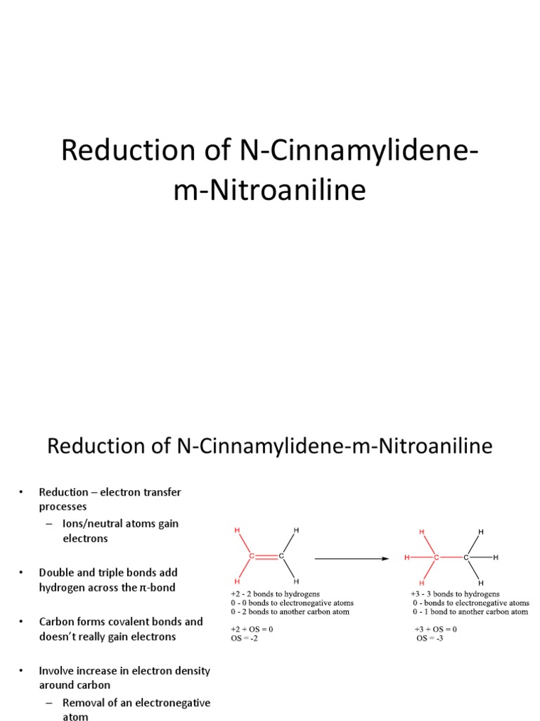 Reduction of N Cinnamylidene M Nitroaniline | PDF | Redox | Chemical ...