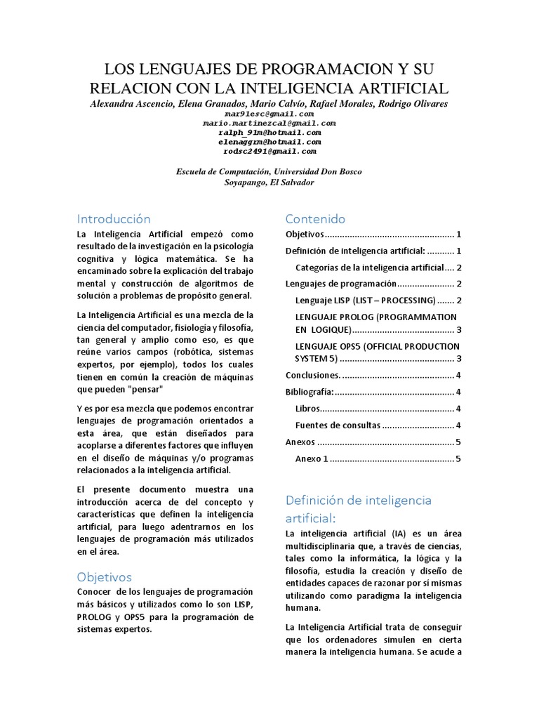 Los Lenguajes de Programacion y Su Relacion Con La Inteligencia ...