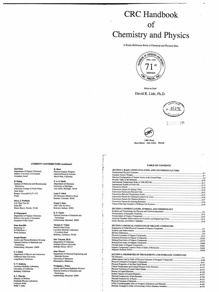 Handbook Chemphys 1 2 | PDF | Science & Mathematics | Technology & Engineering