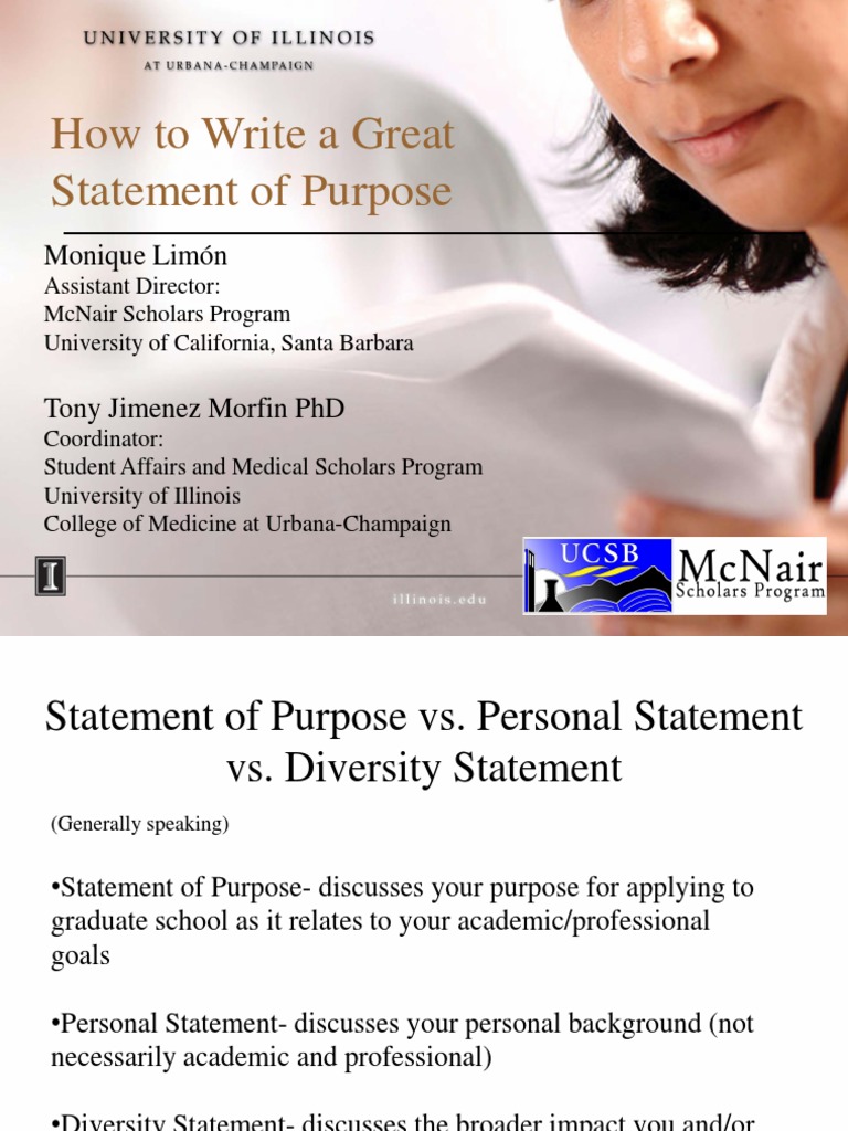 HowtoWriteaGreatStatementofPurposePowerPoint April2010 | PDF | Doctor ...