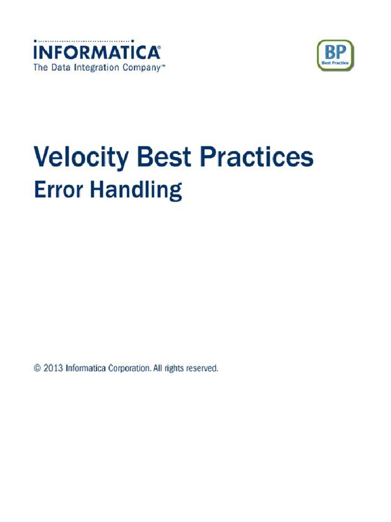 Informatica Best Practices - Error Handling | PDF | Business Process | Xml Schema