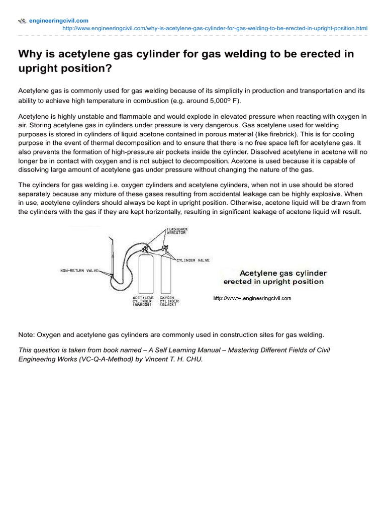 Acetylene Cylinder Upright Storage Explained | PDF