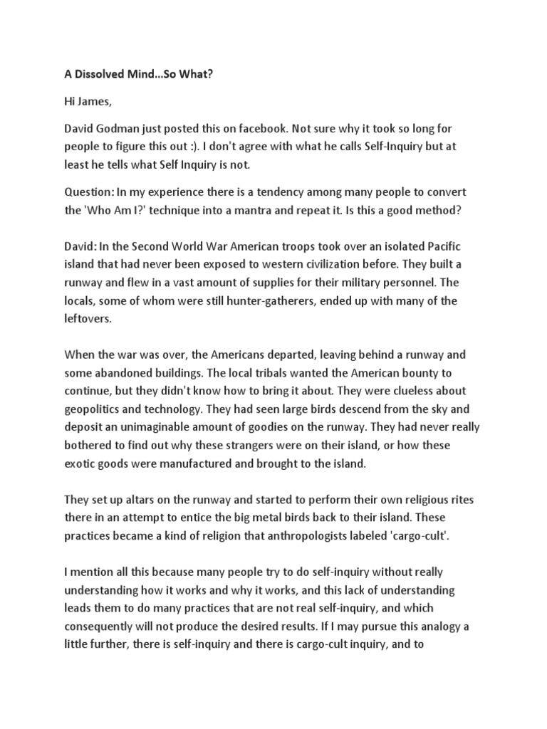 Understanding the true nature of self-inquiry | PDF