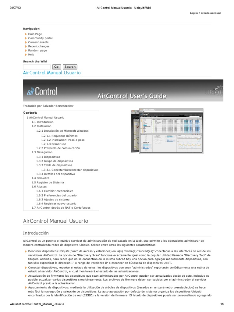 Manual de Usuario AirControl Ubiquiti | PDF | Contraseña | Cortafuegos ...