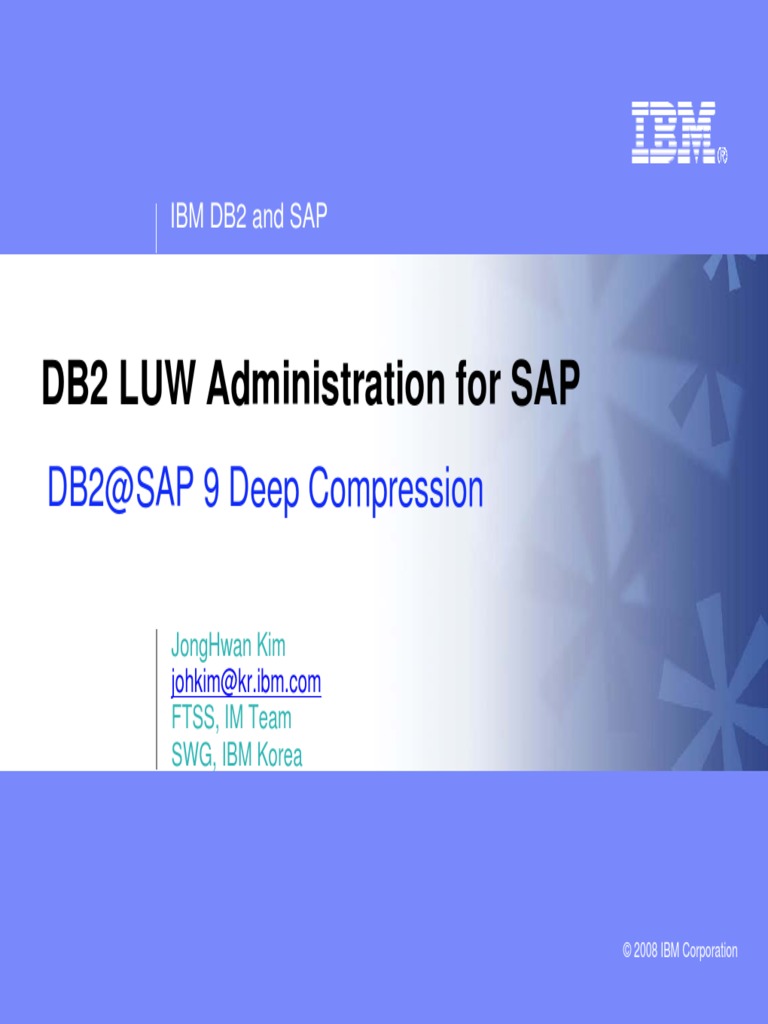 DB2@SAP Deep Compression | PDF | Ibm Db2 | Data Compression