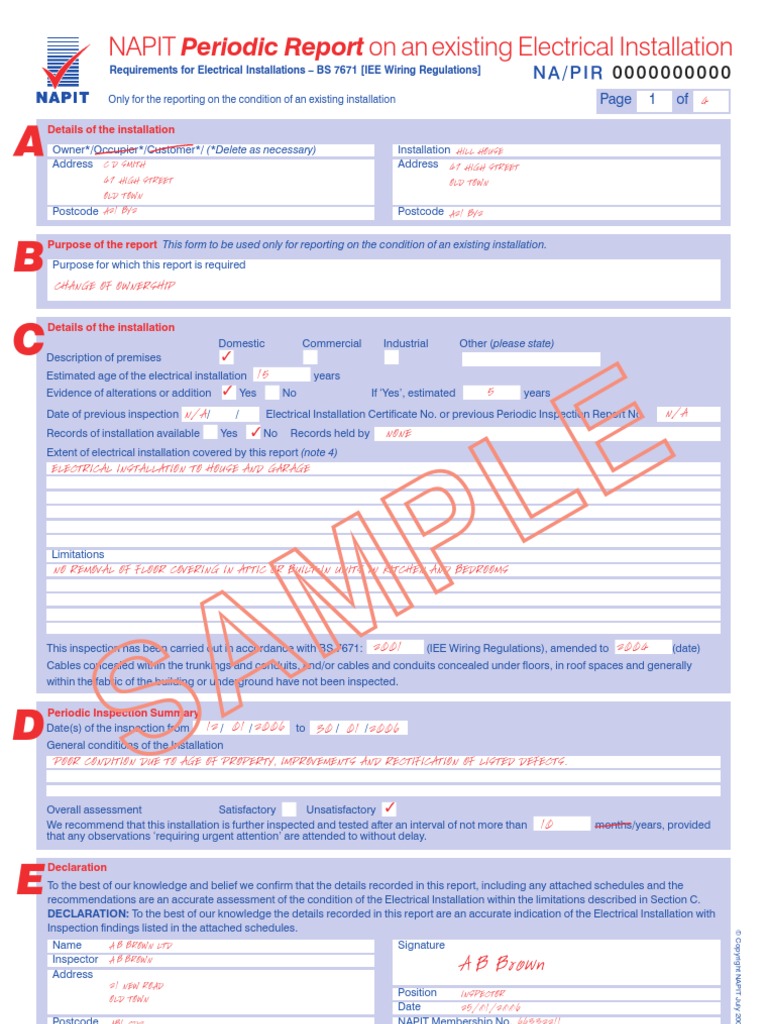 Periodic Report Sample | PDF | Electrical Wiring | Electrical Components