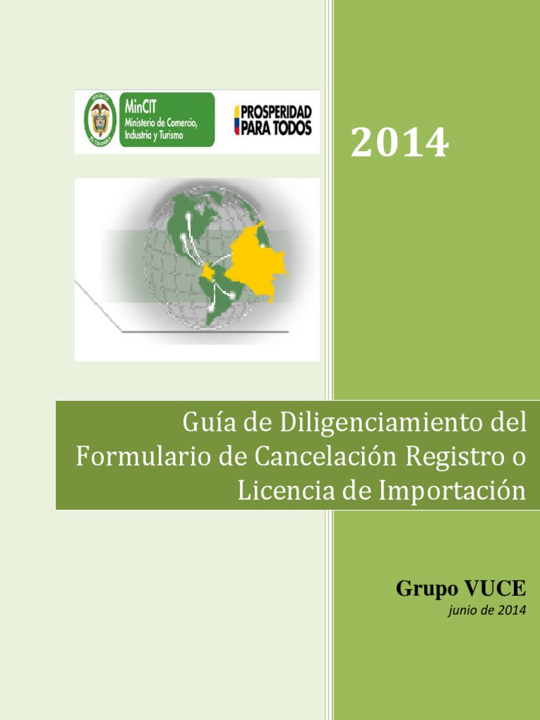 Guia Cancelacion de Licencias o Registro de Importacion VUCE | PDF ...