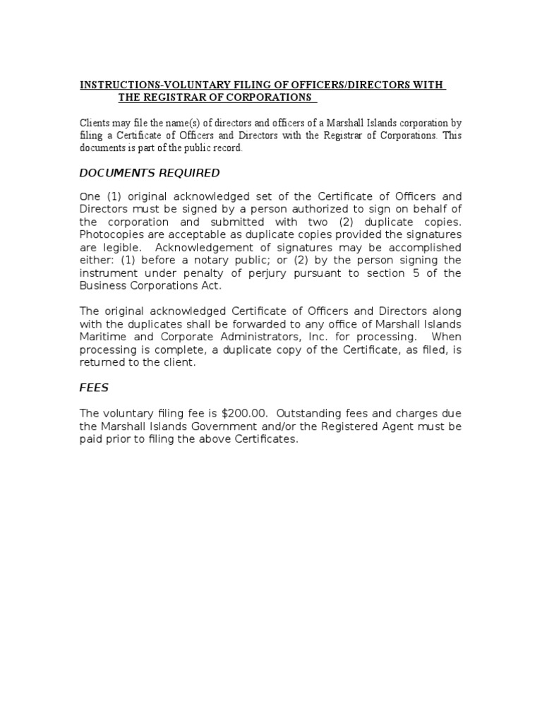 22certificate of Officers and Directors | PDF | Government Information ...