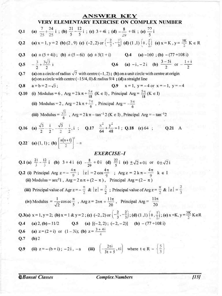 Complex Answers | PDF | Elementary Mathematics | Euclidean Geometry