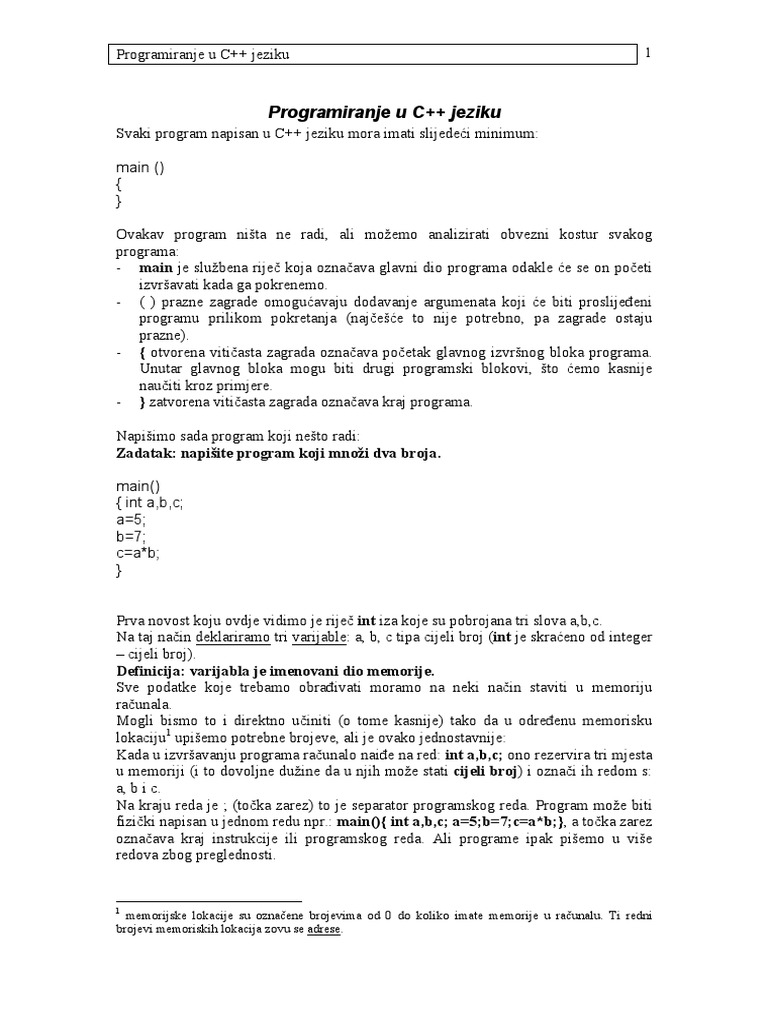 Programiranje U C | PDF