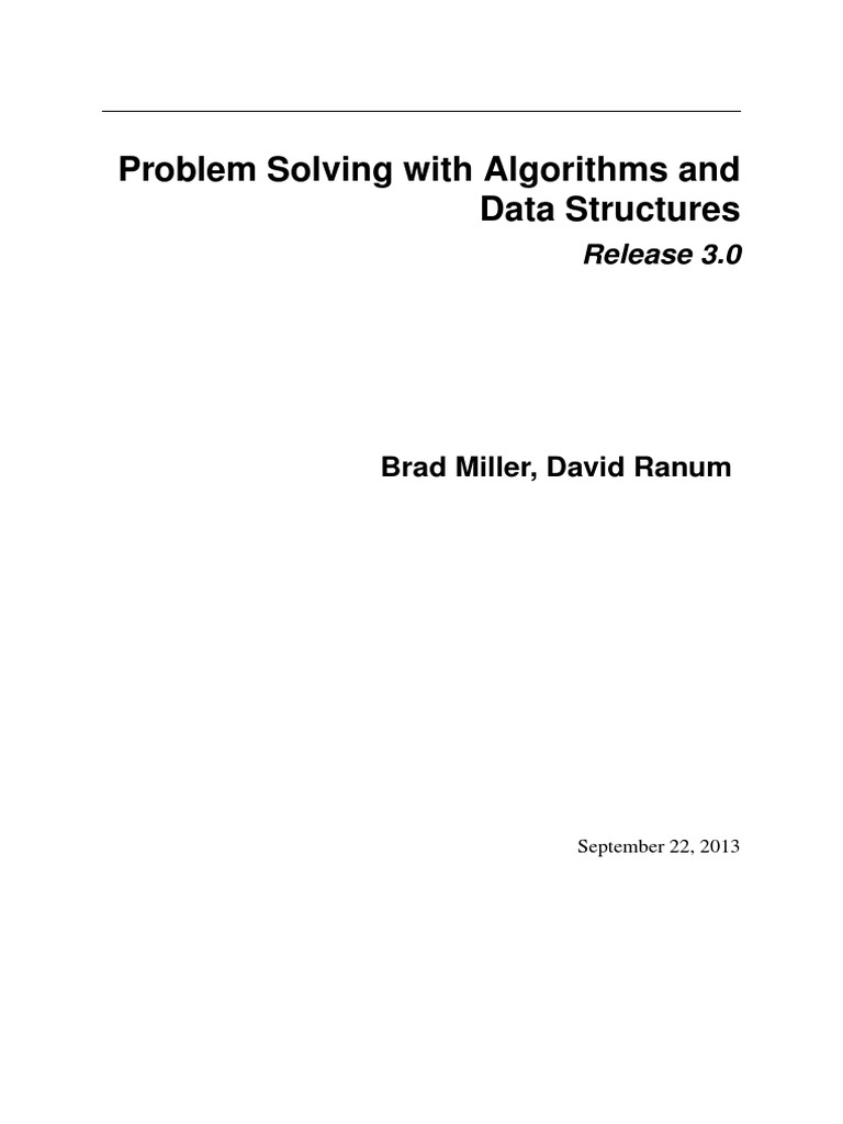 Problem Solving With Algorithms And Data Structures Pdf Data Type Boolean Data Type 