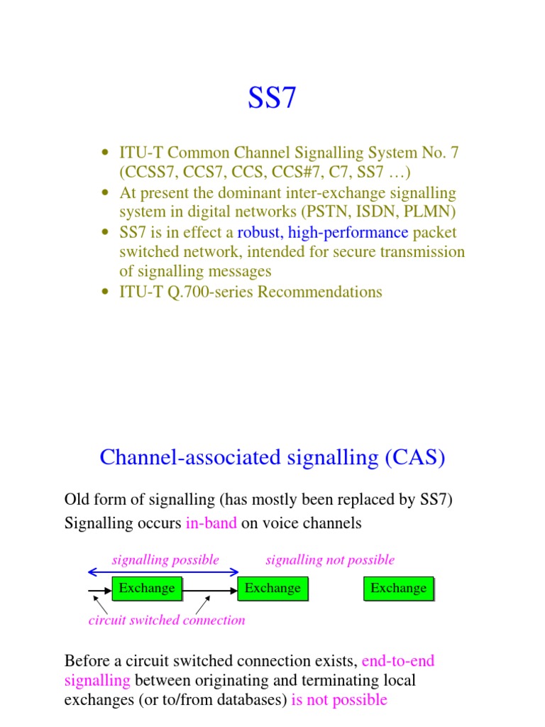 ITU-T Common Channel Signalling System No. 7 (CCSS7, CCS7 | PDF | Signaling (Telecommunications ...