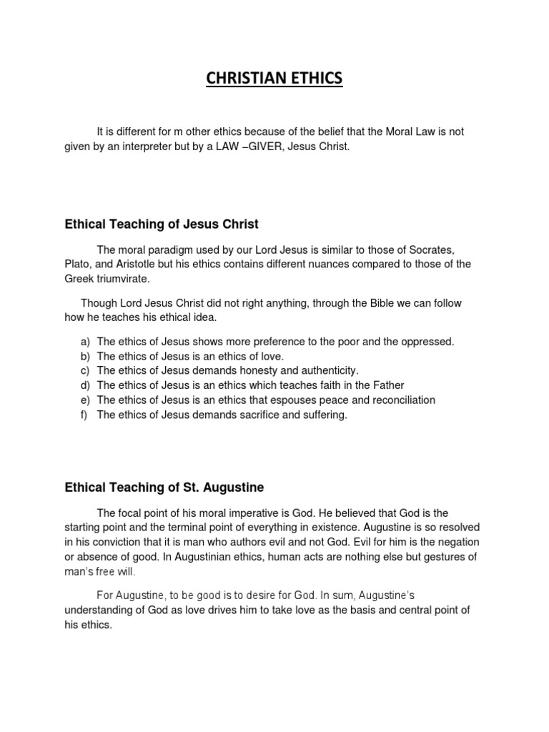 Christian Ethics | PDF | Christian Ethics | Thomas Aquinas