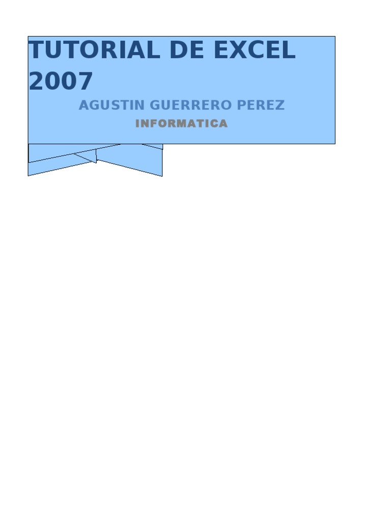 Tutorial de Excel 2007 | PDF | Point and Click | Microsoft Excel