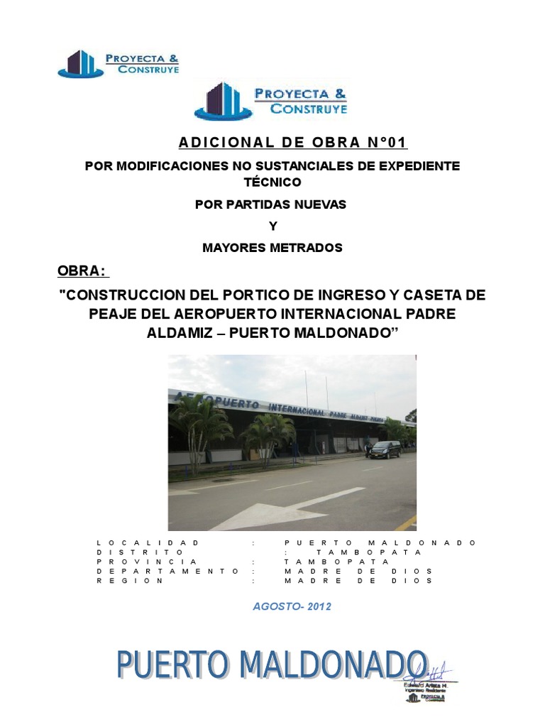 Adicional de Obra N°01 - PEM Ejemplo | PDF | Business
