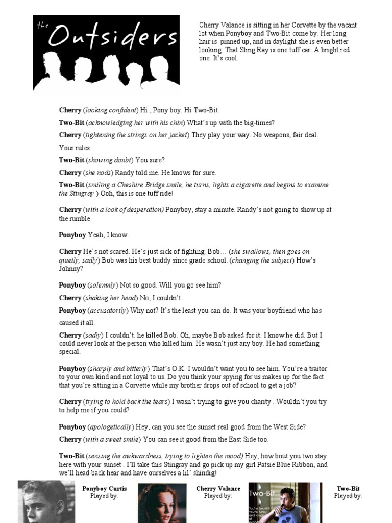 Outsiders Readers Theatre | PDF | Leisure