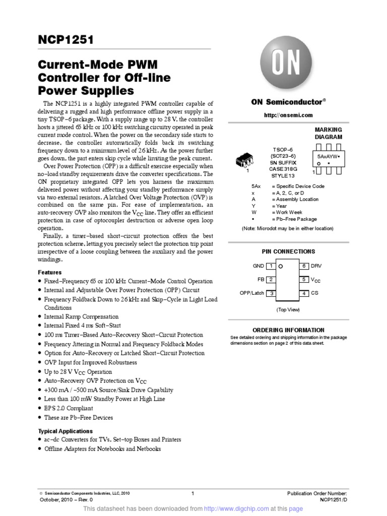 NCP 1251 | Download Free PDF | Capacitor | Diode