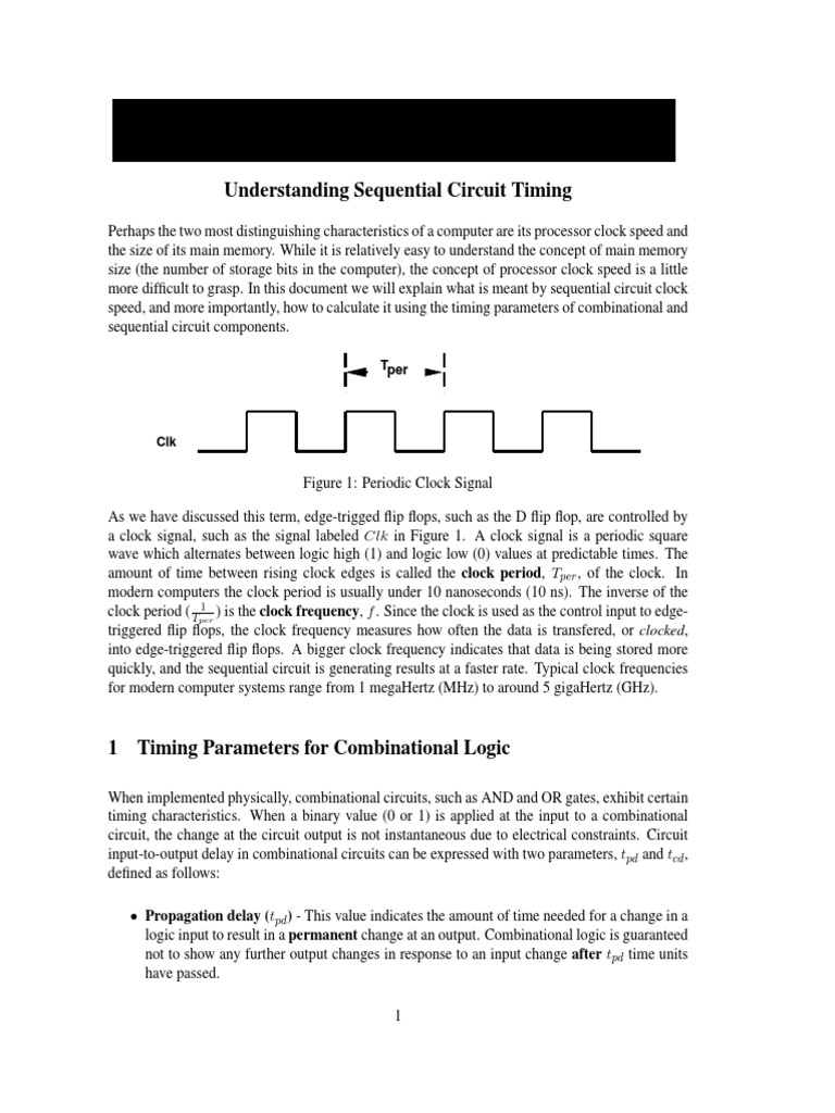 Sequential & Combinational Timing Analysis | PDF | Electronic Circuits ...