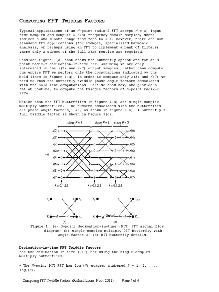 Compute FFT Twiddle Factors in MATLAB | PDF | Fast Fourier Transform ...