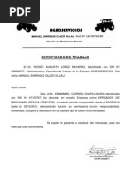 Certificado De Trabajo Chofer Pdf