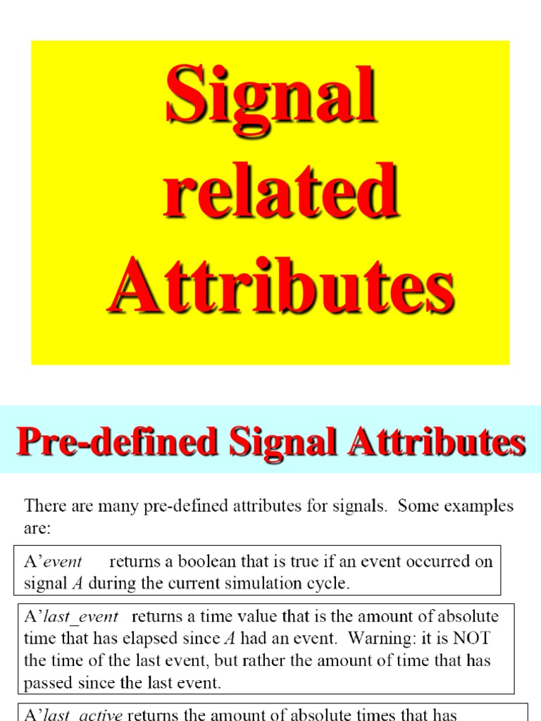 VHDL Signal Attributes Guide | PDF