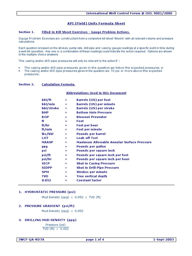 I WCF Formula Sheet | PDF