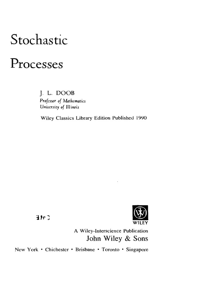 Stochastic Processes (Doob) | PDF