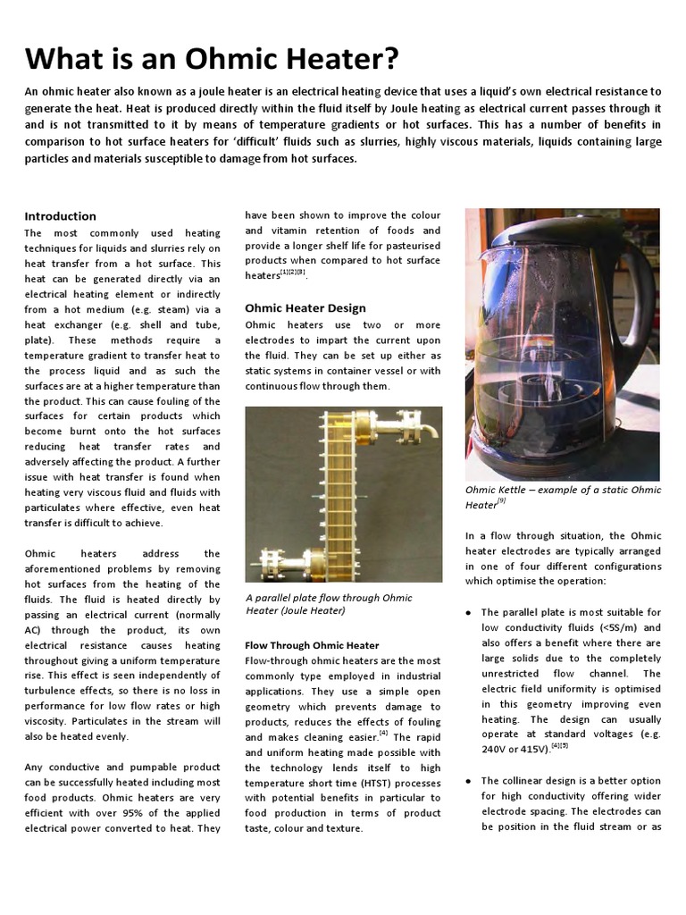 What Is An Ohmic Heater | PDF | Hvac | Electric Current