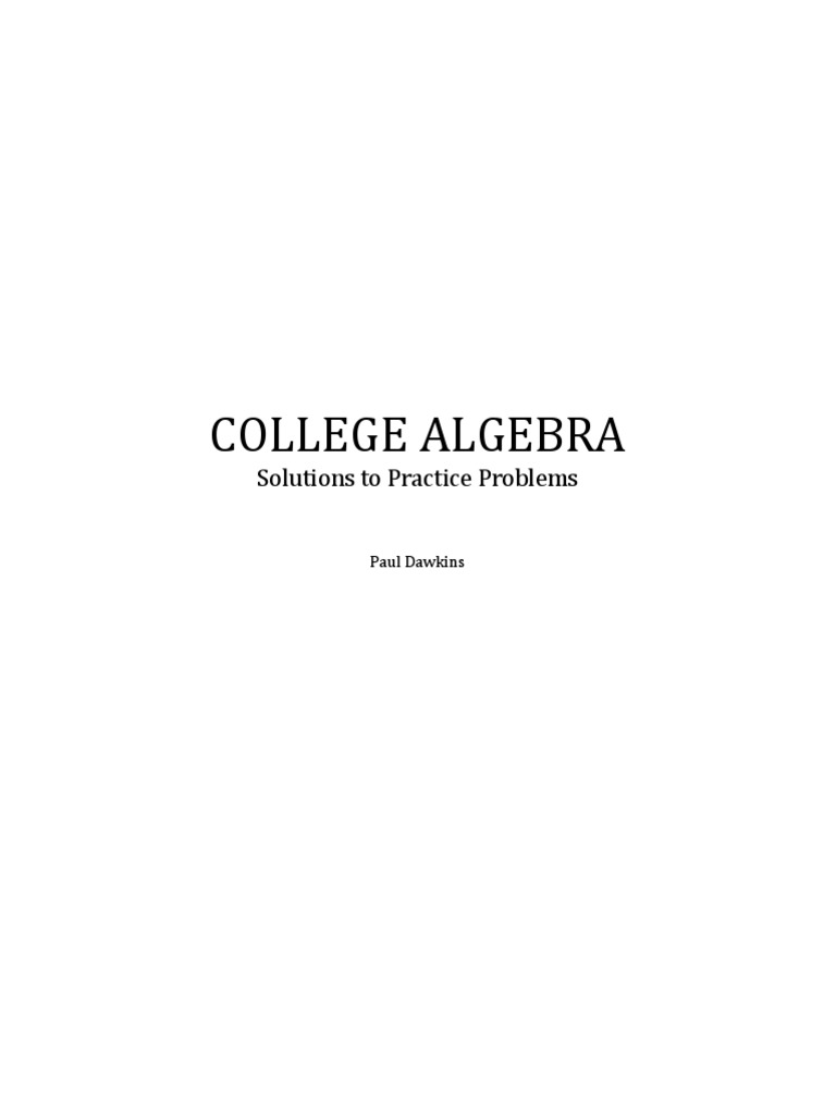 Alg Complete Solutions | PDF | Quadratic Equation | Equations