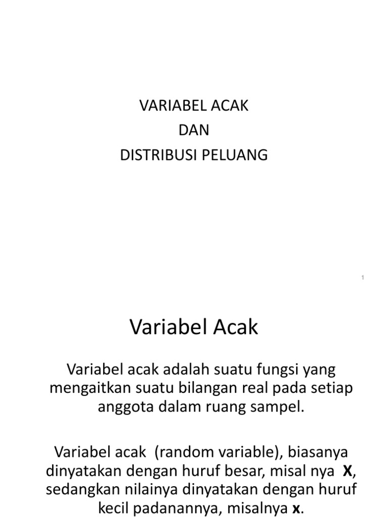 (Ppt-4) Variabel Acak Dan Distribusi Peluang | PDF