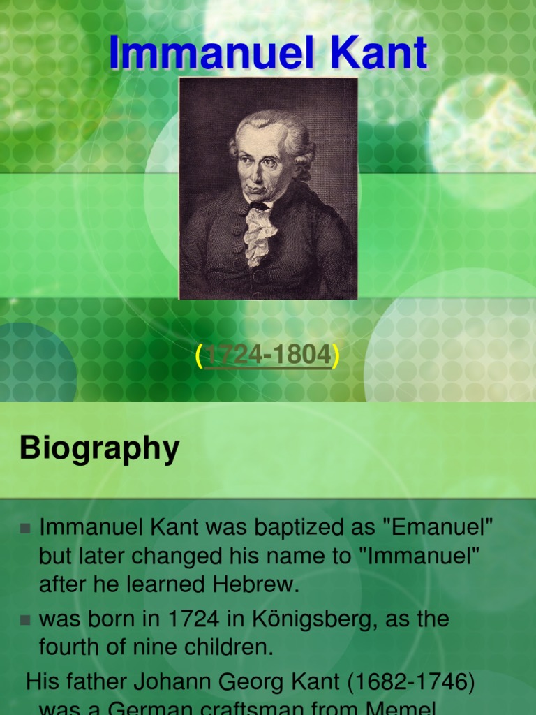 Kant's Biography From | PDF | Critique | Immanuel Kant