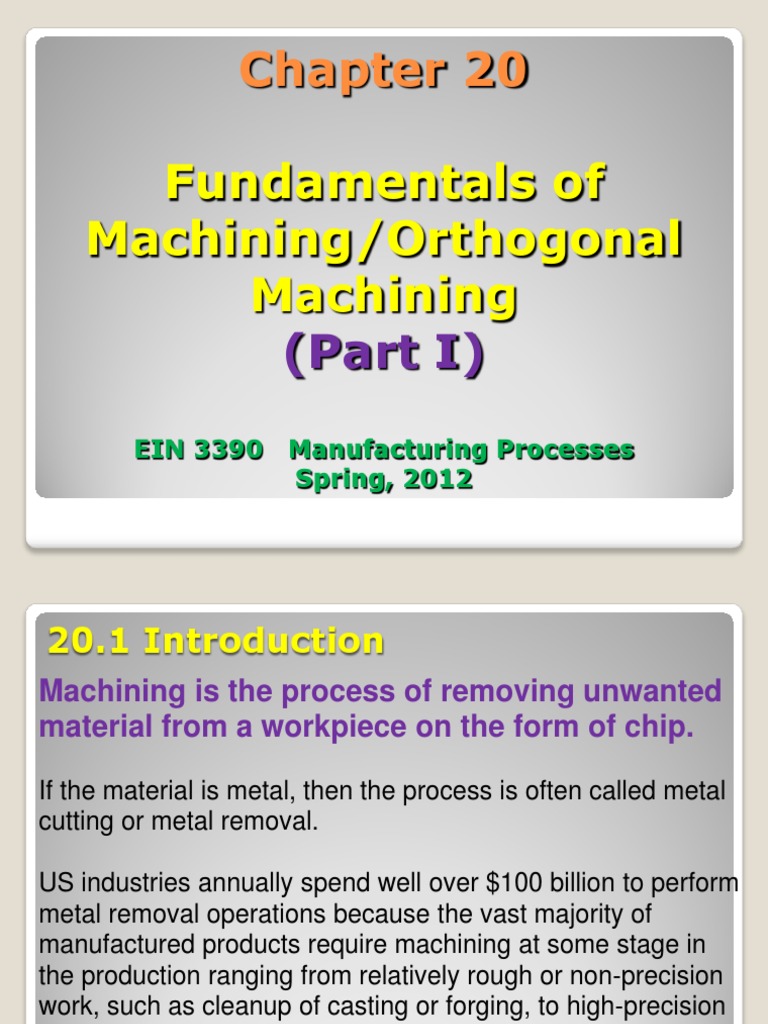 Fundamentals of Machining | PDF | Machining | Production And Manufacturing