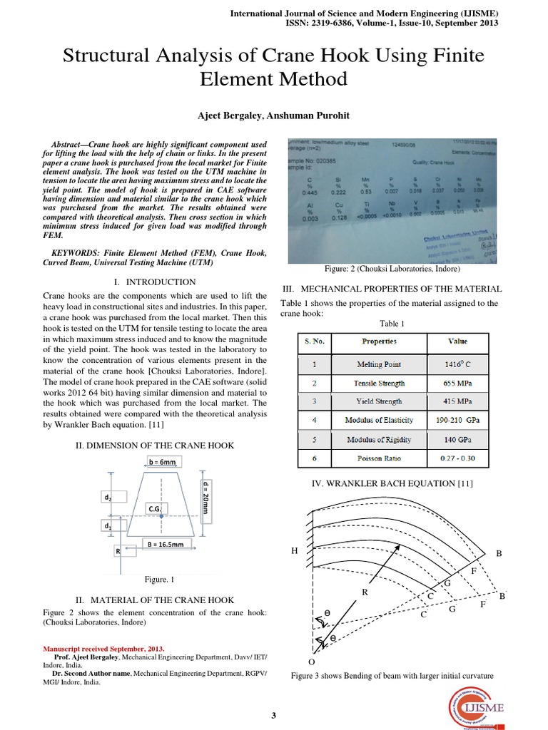 structural analysis of crane hook | Deformation (Mechanics ...