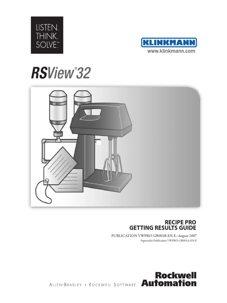 Rockwell Software RSView32 Recipe Pro Getting en 0811 | PDF ...