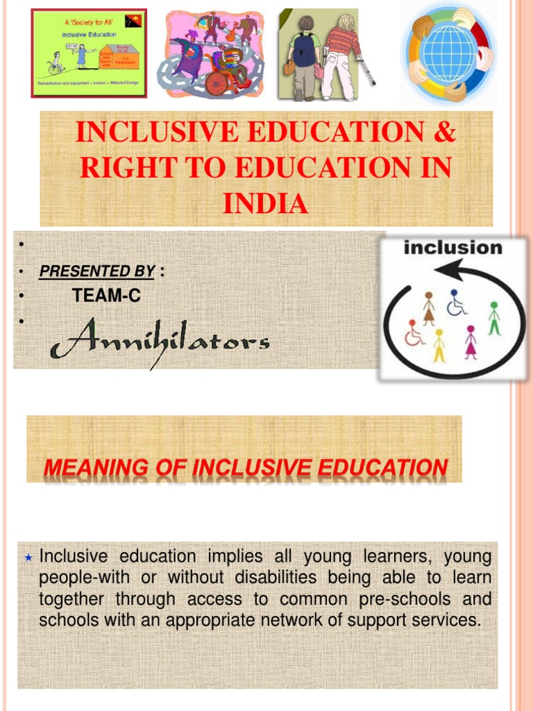 Inclusive Education &right To Education | PDF | Inclusion (Education ...