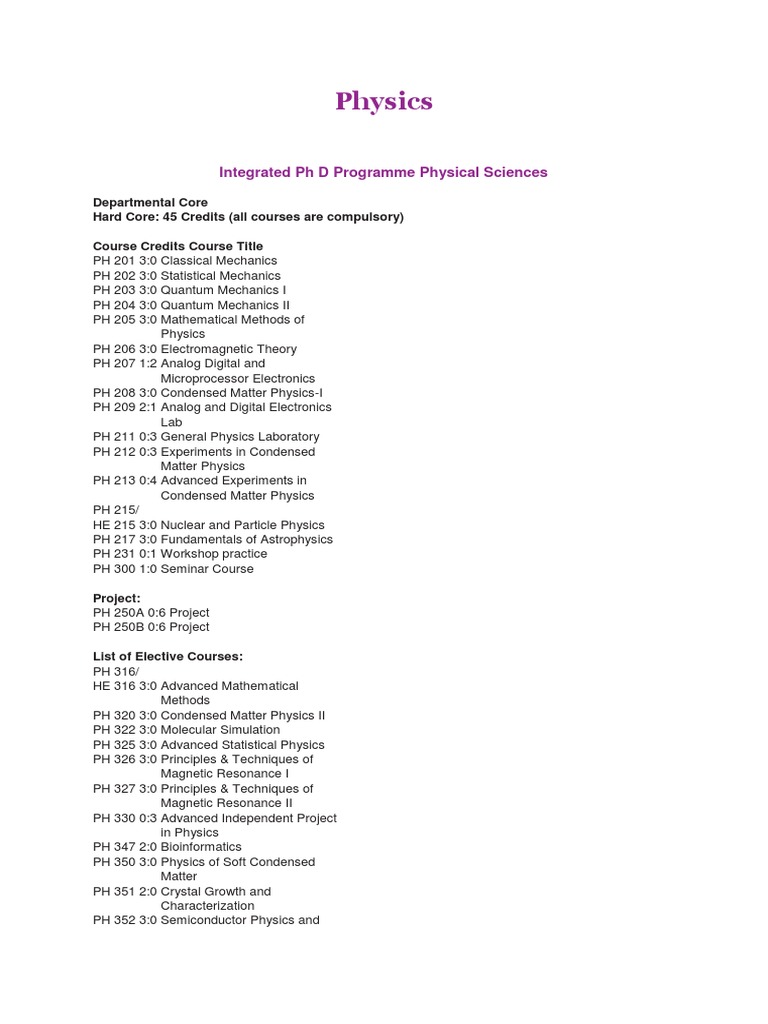 Physics Syllabus | PDF | Statistical Mechanics | Field (Physics)
