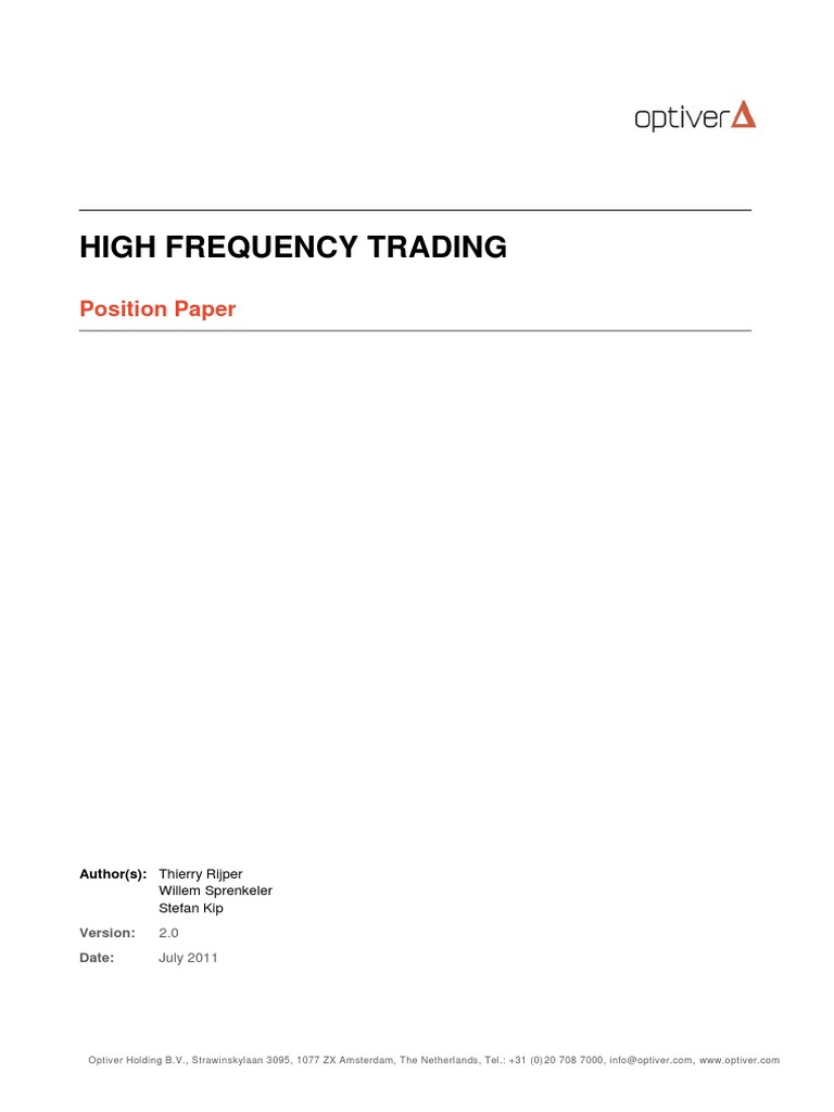 HFT | PDF | High Frequency Trading | Arbitrage