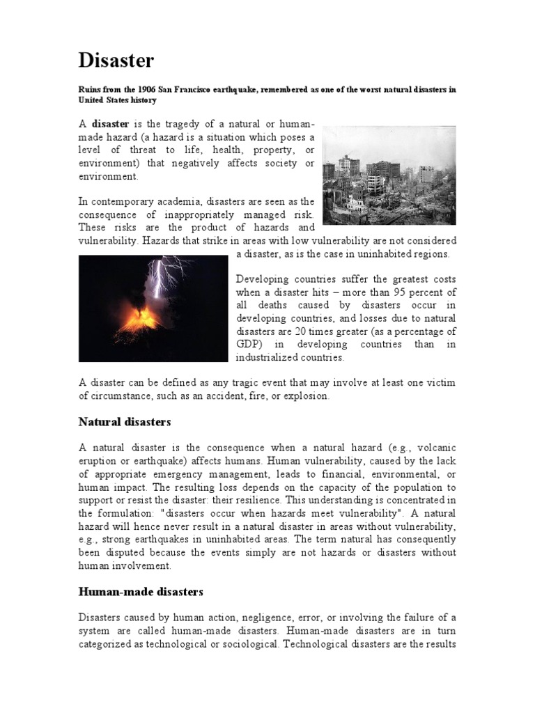 Disaster | PDF | Hazards | Emergency Management