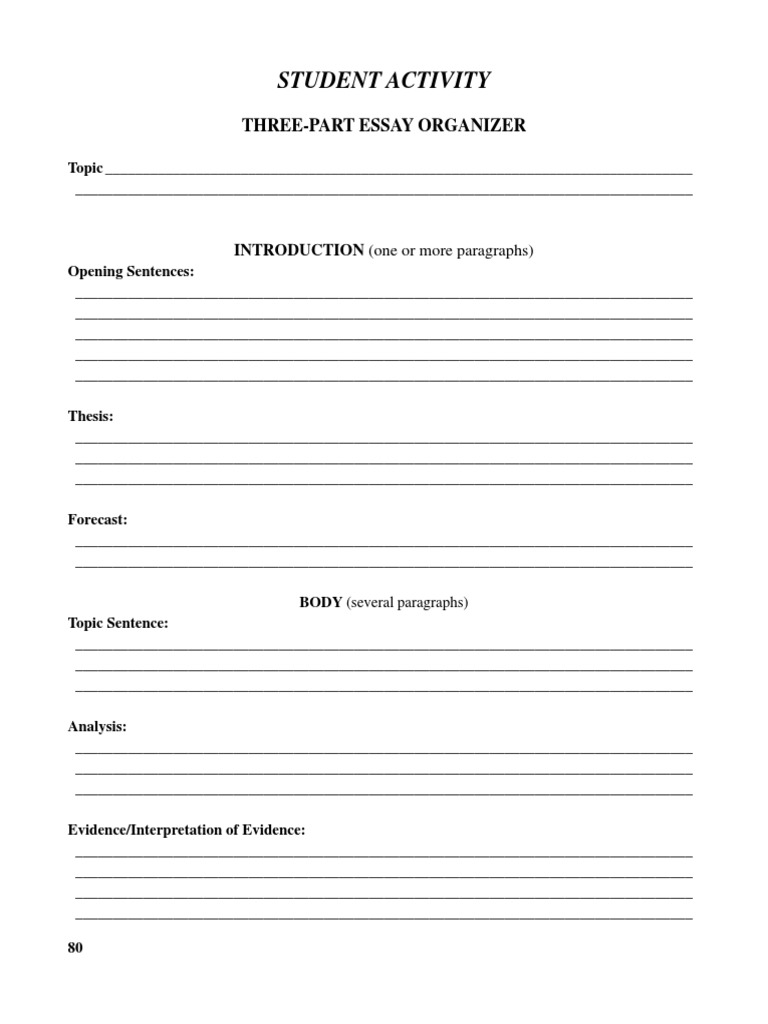 Three-Part Essay Organizer | PDF | Editing | Essays