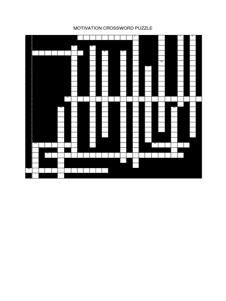 Motivation Crossword Puzzle | PDF | Classical Conditioning | Stimulus ...
