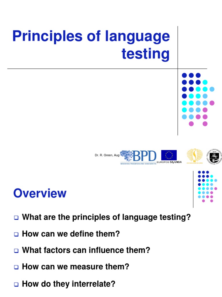 Principles of Language Testing Rita Green | PDF | Validity (Statistics ...