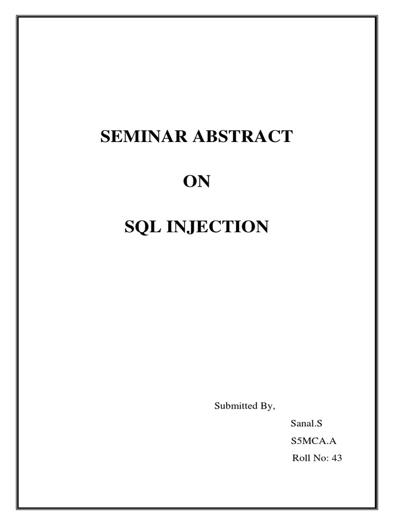 Seminar Abstract | PDF | Sql | Databases