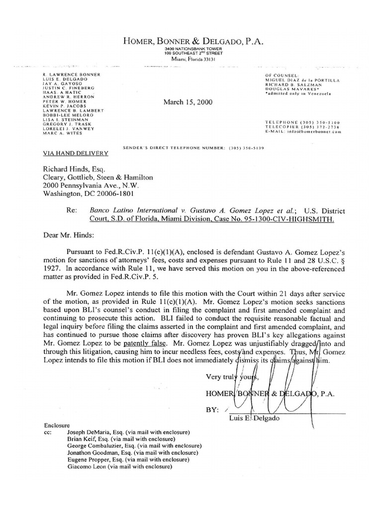 Rule 11 Sanctions Letter | PDF | Language Arts & Discipline