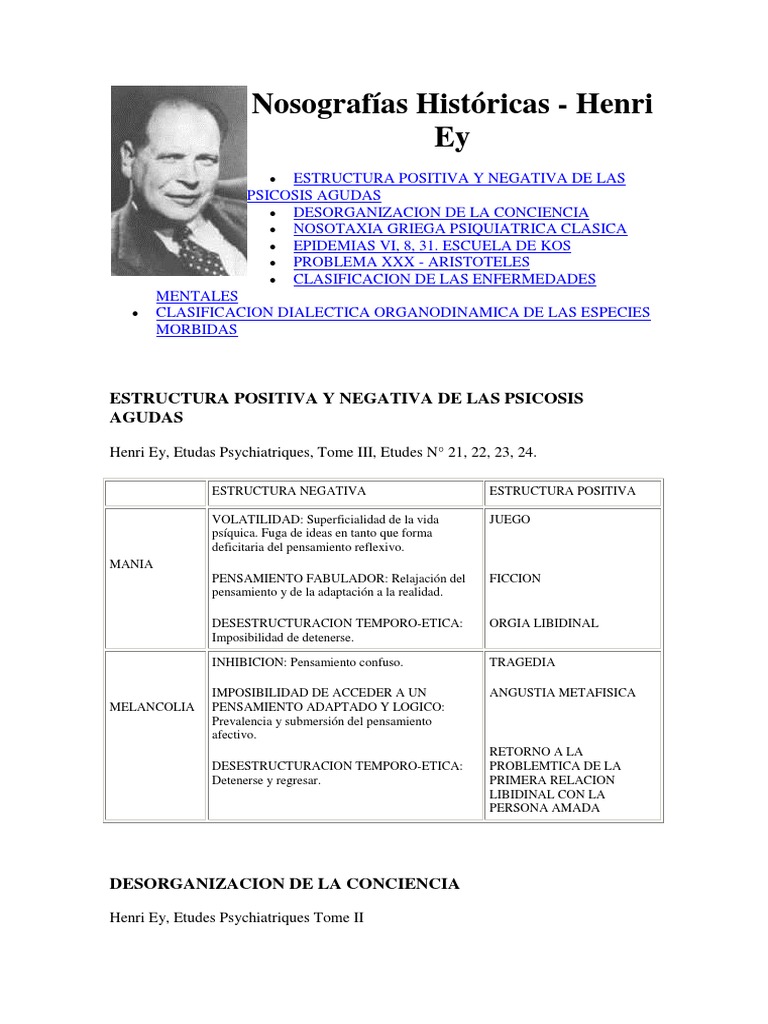 Clasificación de Psicosis Agudas en Psiquiatría | PDF | Psicosis ...