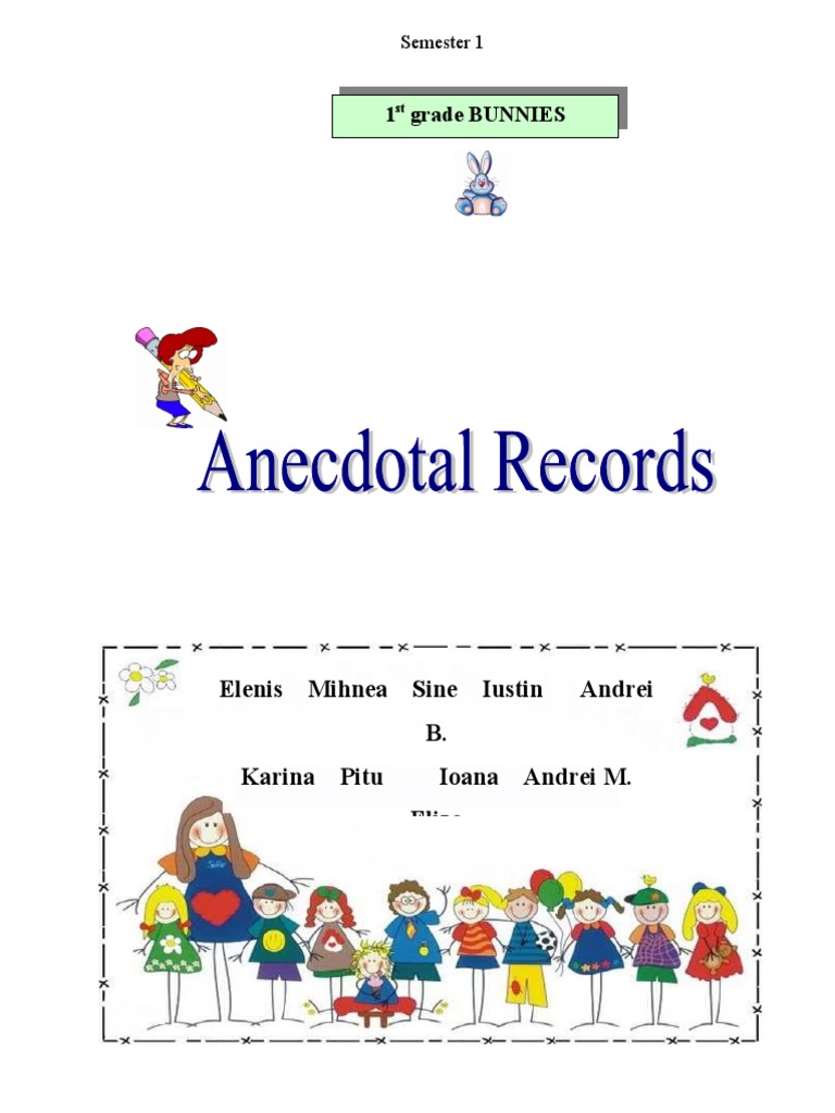 Anecdotal Record - Cover | PDF
