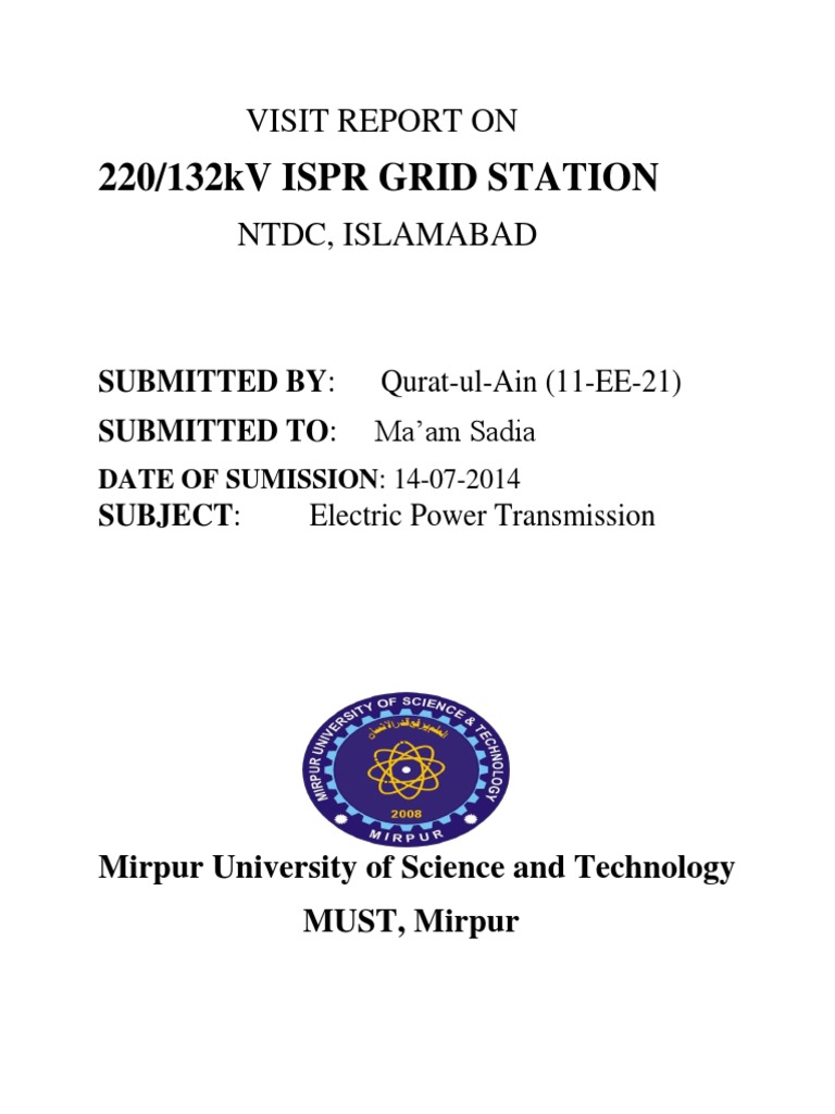 Visit Report ISPR, NTDC | PDF | Electrical Substation | Transformer