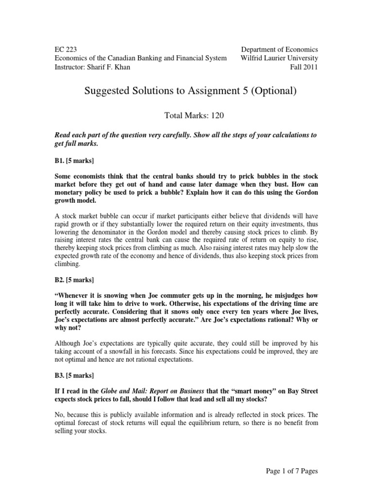Problem Set Solutions 2 | PDF | Money Supply | Banks