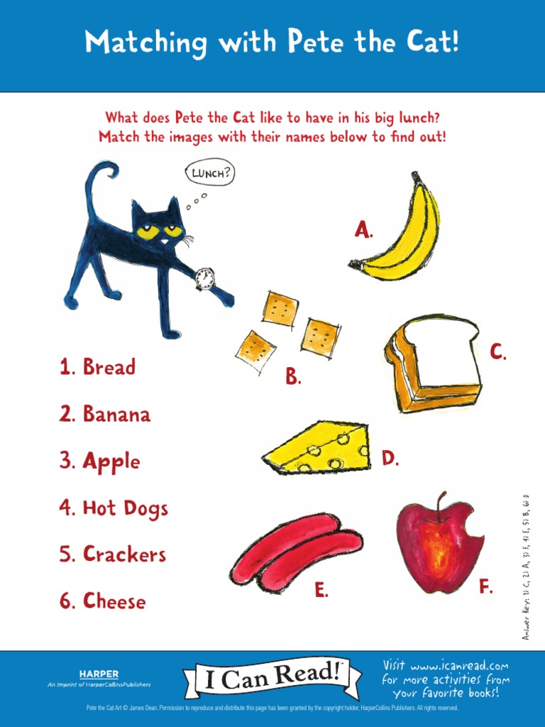 Pete The Cat Activity Sheets | PDF | All Rights Reserved | Fictional Cats