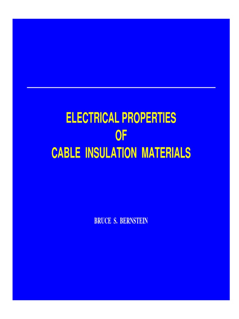 Electrical Properties of Cable Insulations | PDF | Dielectric ...